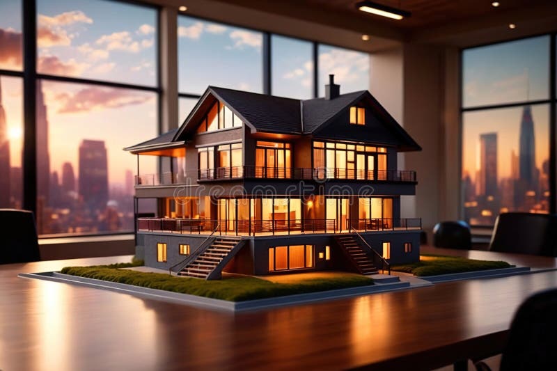 Architectural Planning and Design, Model of House on Table in Modern ...