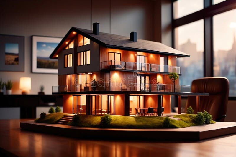 Architectural Planning and Design, Model of House on Table in Modern ...