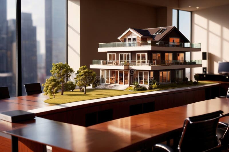 Architectural Planning and Design, Model of House on Table in Modern ...