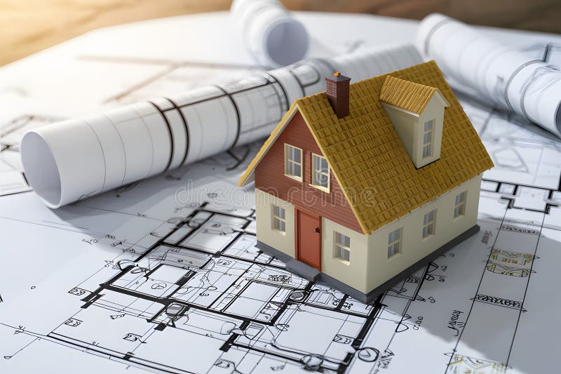 Architectural Planning Displayed with House Model on Detailed ...