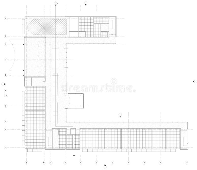Architectural Plan View with Site Stock Illustration - Illustration of ...