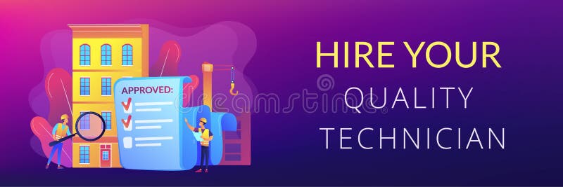 Construction Quality Control Concept Banner Header Stock Vector ...