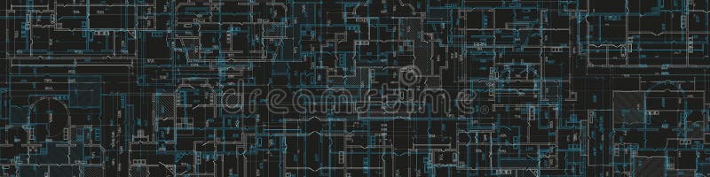 Architectural Project on a Black Background .Construction of Houses ...