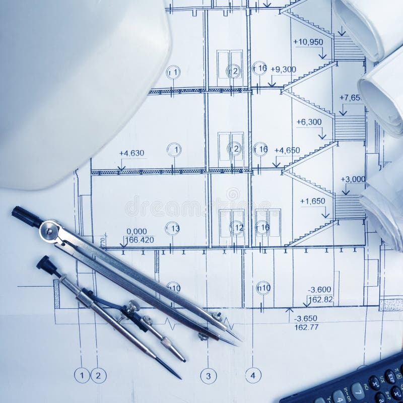 Plans and engineering stock photo. Image of compass, contracting - 5671902
