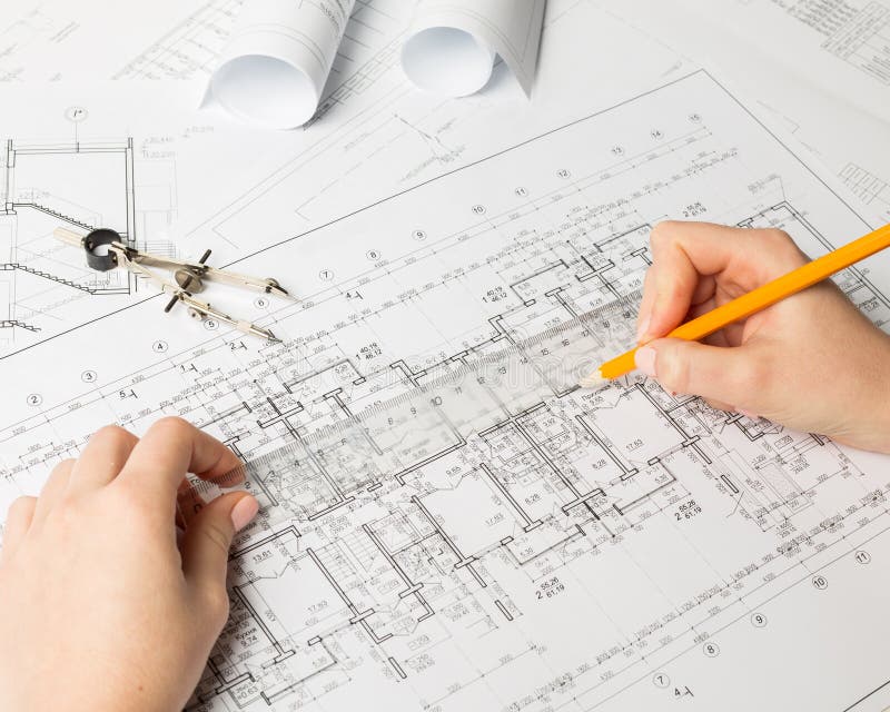 Architectural project stock image. Image of design, female - 67575643