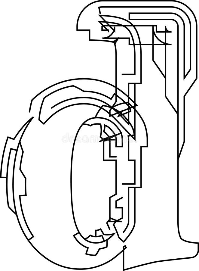Architectural Project Font, Technical Draw Style Alphabet. Geometrical ...