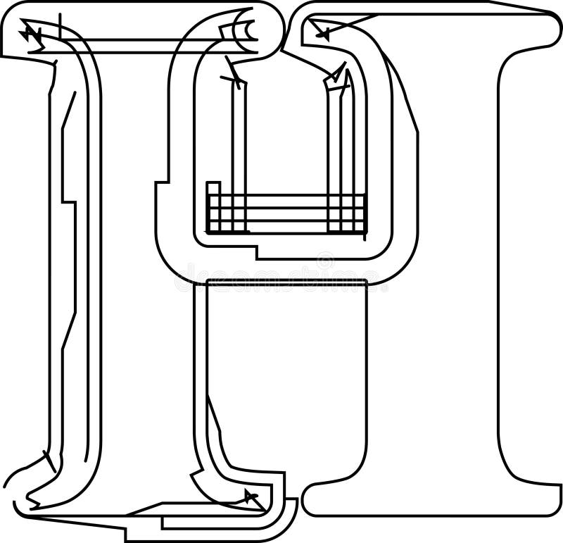 Architectural Project Font, Technical Draw Style Alphabet. Geometrical ...