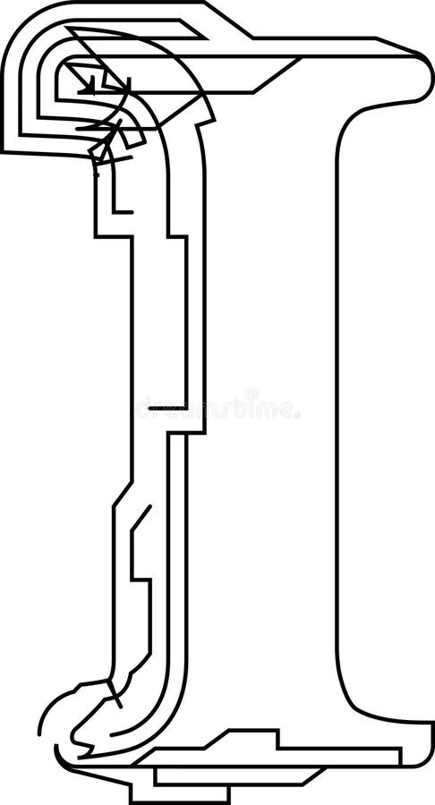 Architectural Project Font, Technical Draw Style Alphabet. Geometrical ...