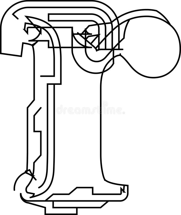Architectural Project Font, Technical Draw Style Alphabet. Geometrical ...