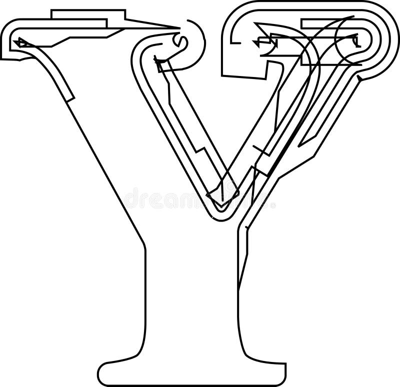 Architectural Project Font, Technical Draw Style Alphabet. Geometrical ...
