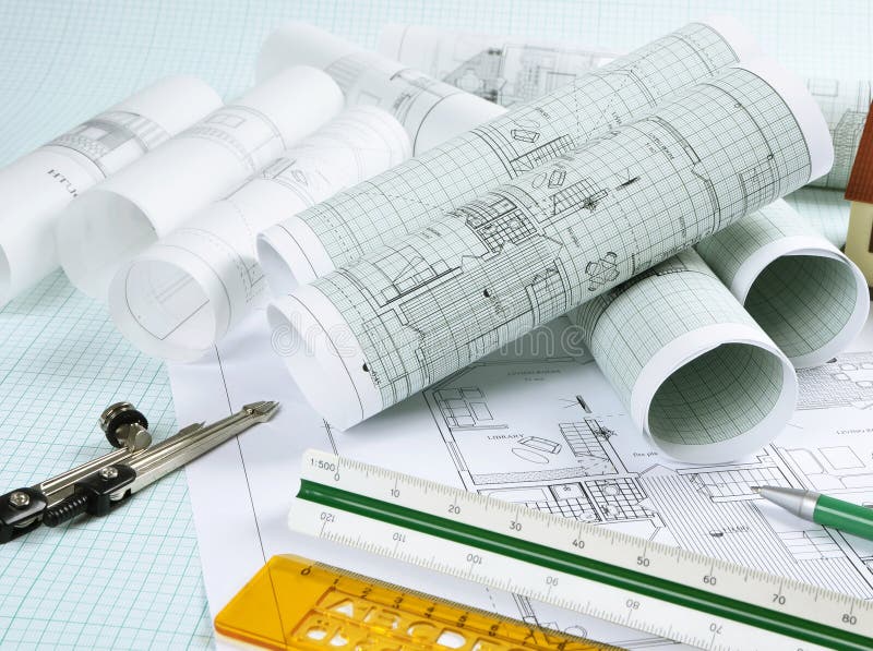 Architectural project stock image. Image of engineering - 68315965