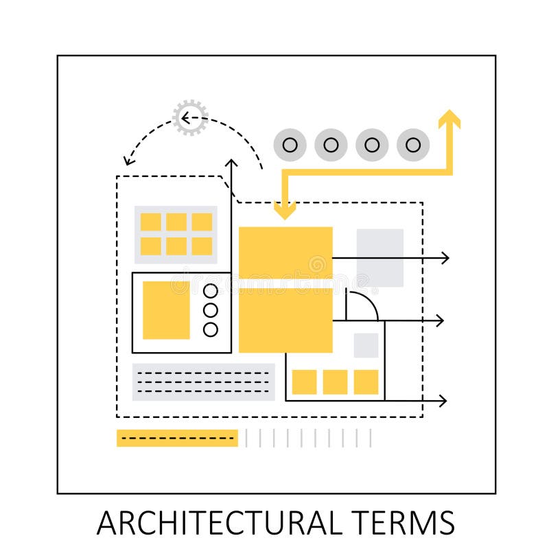 Architectural Project Terms Stock Vector - Illustration of stationery ...
