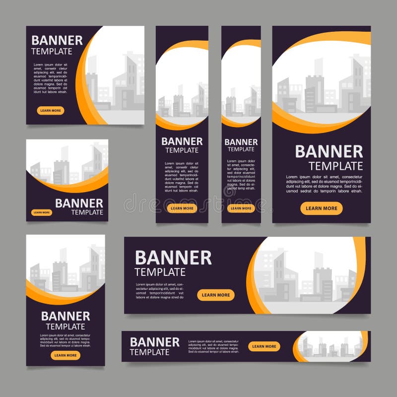 Architectural Project Web Banner Design Template Stock Vector ...