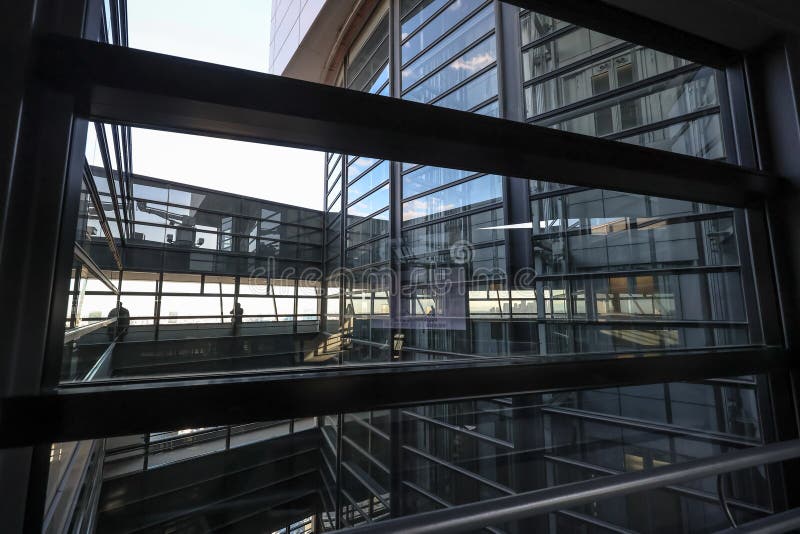 Architectural Reflection with Sunlight through Glass Structure, Bunkyo ...