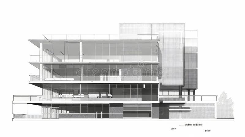 Architectural Rendering of a Contemporary Apartment Building with ... Architectural Rendering of a Contemporary Apartment Building with ...