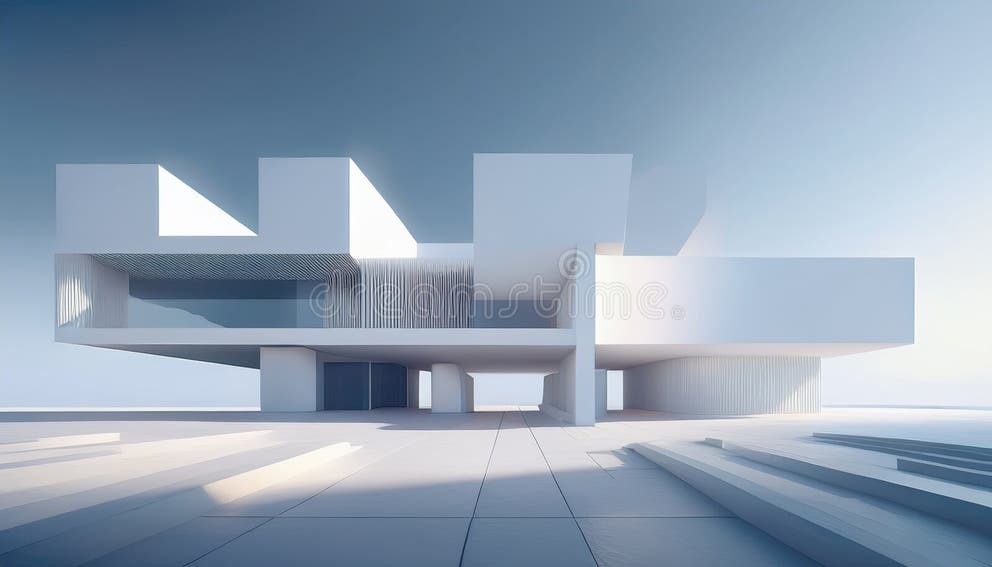 Architectural Rendering of a Modern Building in a Simple and Clean ...