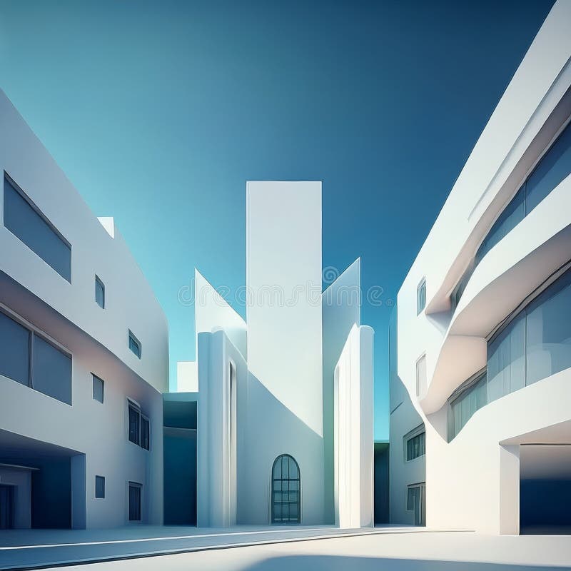 Architectural Rendering of a Modern Building in a Simple and Clean ...