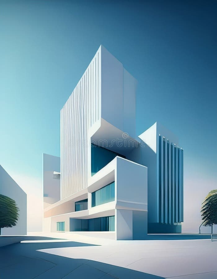 Architectural Rendering of a Modern Building in a Simple and Clean ...