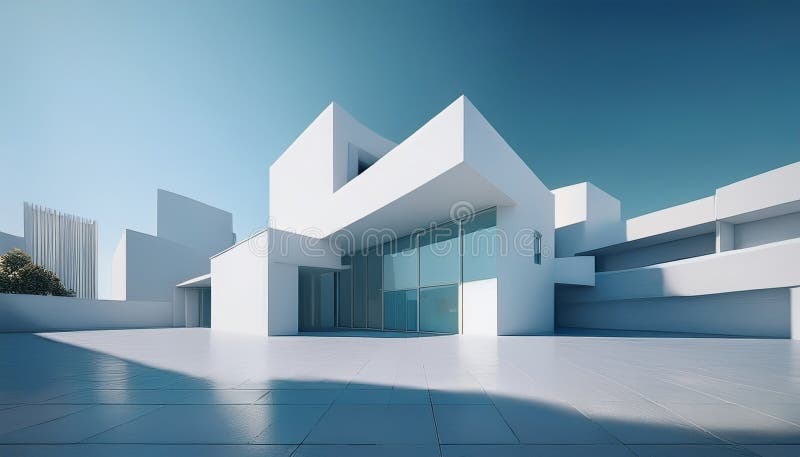 Architectural Rendering of a Modern Building in a Simple and Clean ...