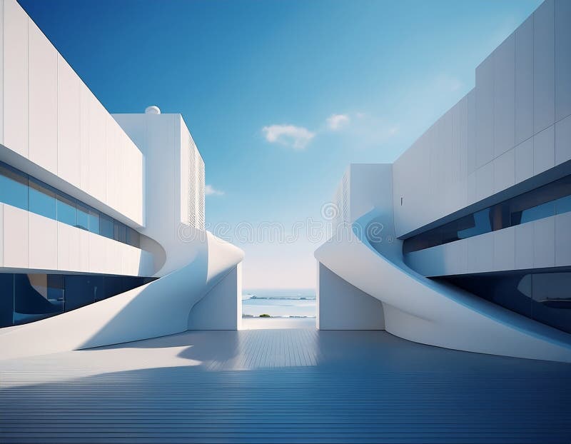 Architectural Rendering of a Modern Building in a Simple and Clean ...