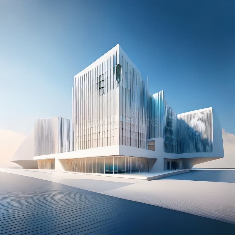 Architectural Rendering of a Modern Building in a Simple and Clean ...