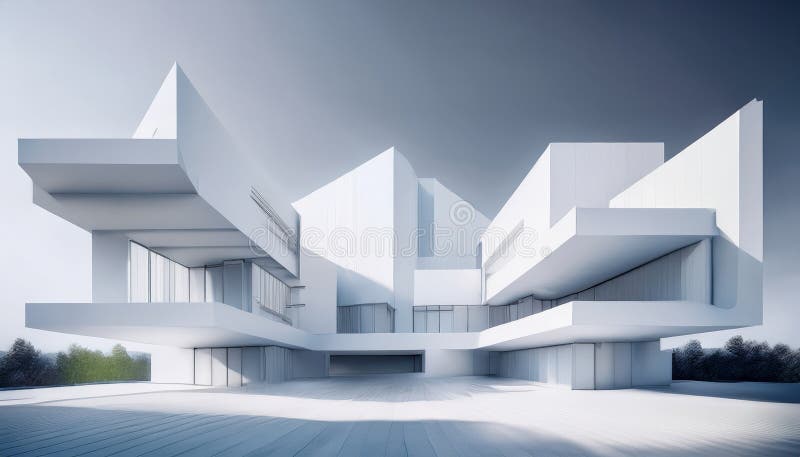 Architectural Rendering of a Modern Building in a Simple and Clean ...