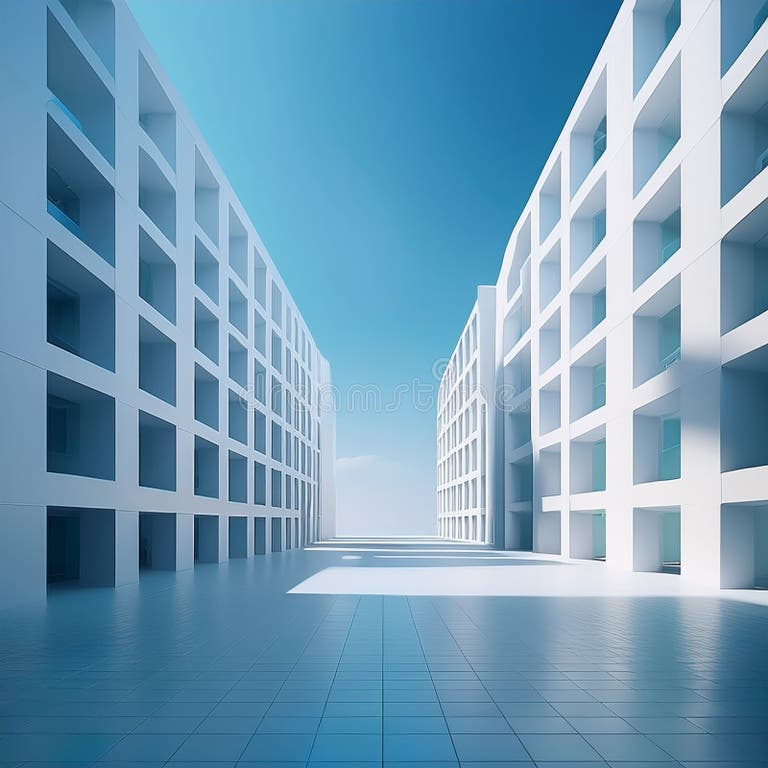 Architectural Rendering of a Modern Building in a Simple and Clean ...