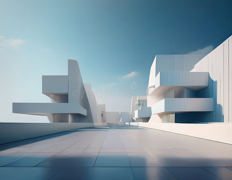 Architectural Rendering of a Modern Building in a Simple and Clean ...
