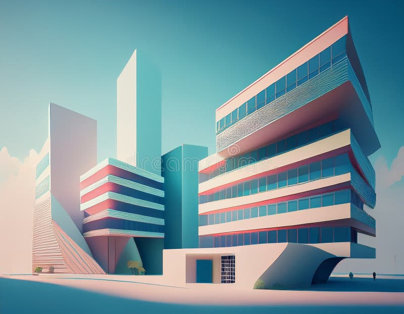 Architectural Rendering of a Modern Building in a Simple and Clean ...