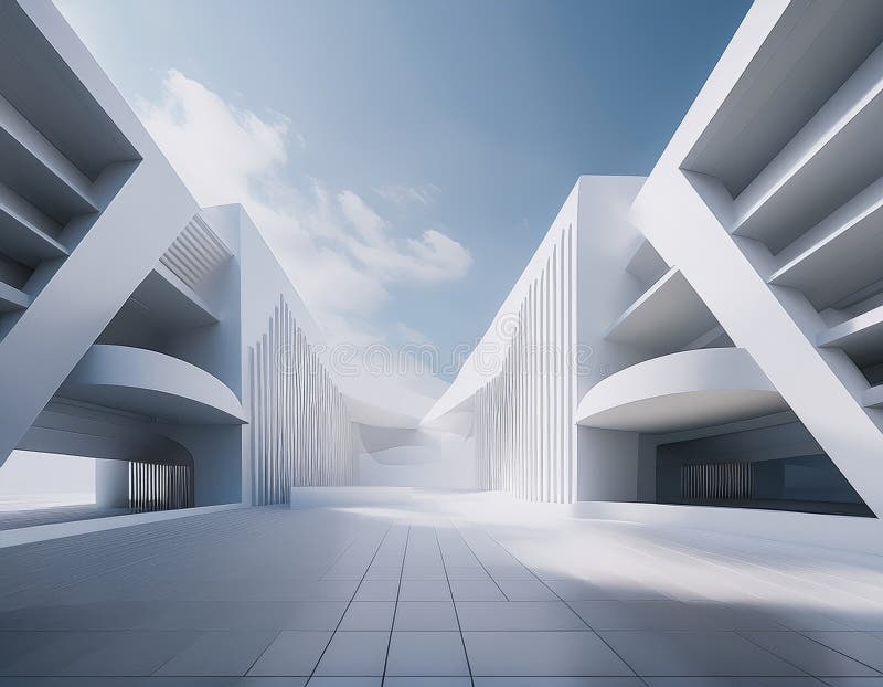 Architectural Rendering of a Modern Building in a Simple and Clean ...