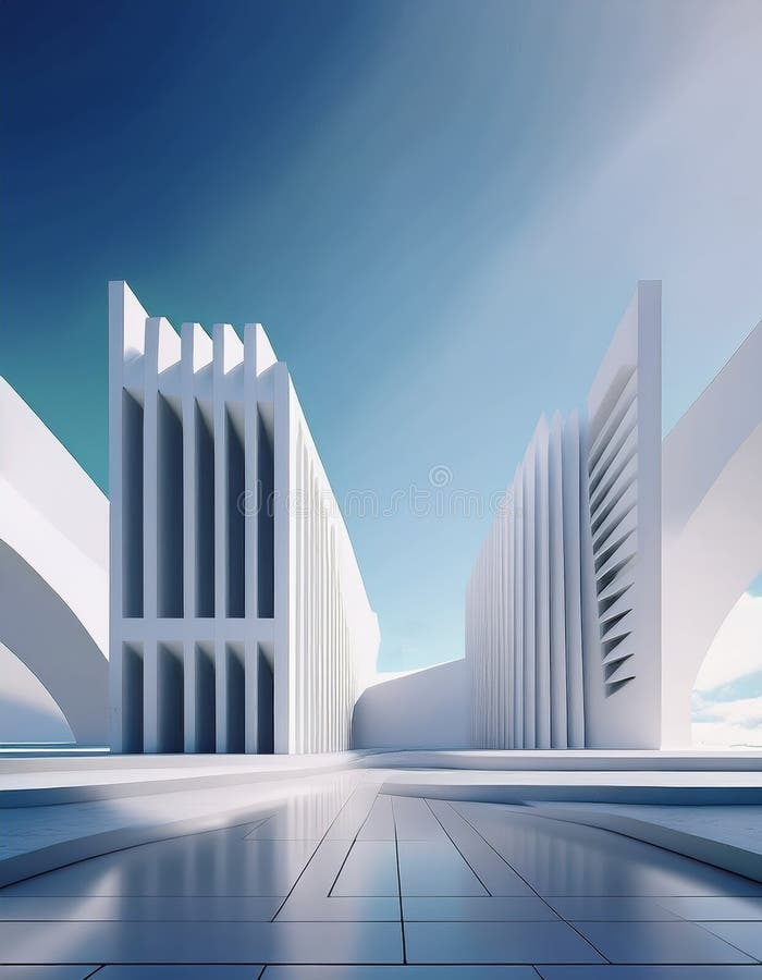 Architectural Rendering of a Modern Building in a Simple and Clean ...