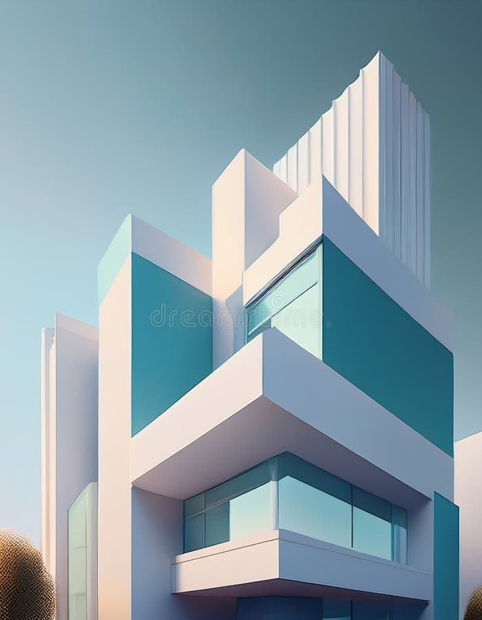 Architectural Rendering of a Modern Building in a Simple and Clean ...