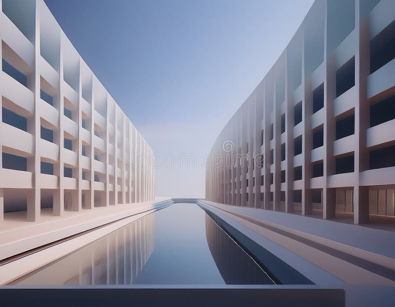 Architectural Rendering of a Modern Building in a Simple and Clean ...