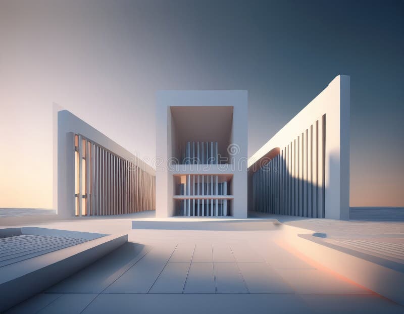 Architectural Rendering of a Modern Building in a Simple and Clean ...