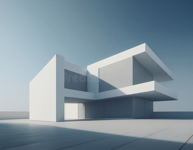 Architectural Rendering of a Modern Building in a Simple and Clean ...