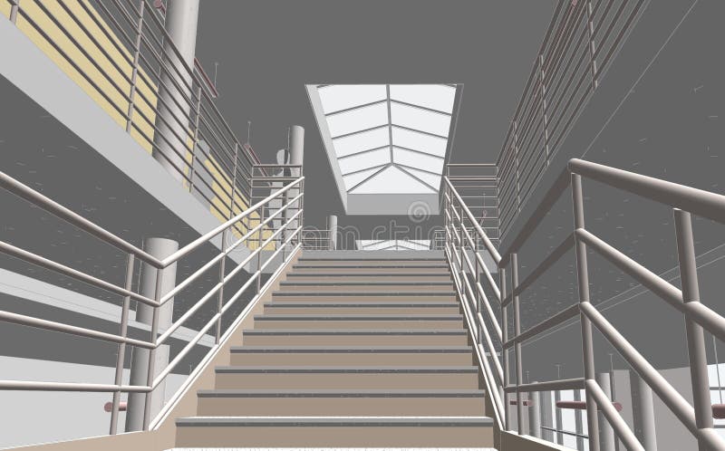 Architectural 3D Perspective Building Illustration Interior Stock ...