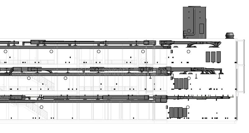 Architectural 2D Section BIM Building Revit Illustration Design Stock ...