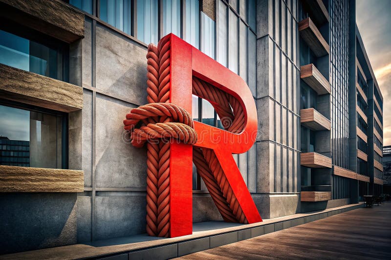 Architectural Rope Letter R Alphabet Creative Typography and Textural ...