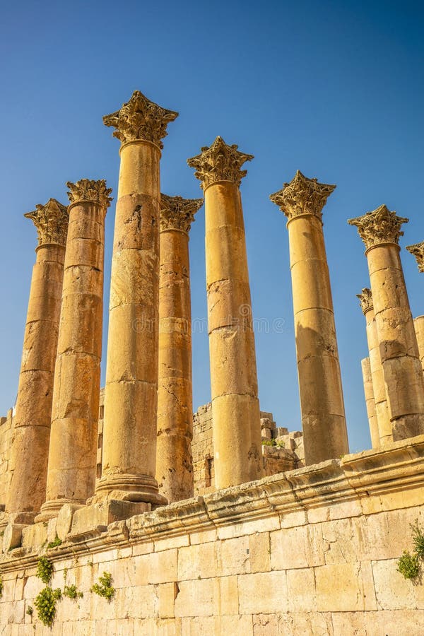 Architectural Ruins in the Citadel of Amman Stock Image - Image of ...