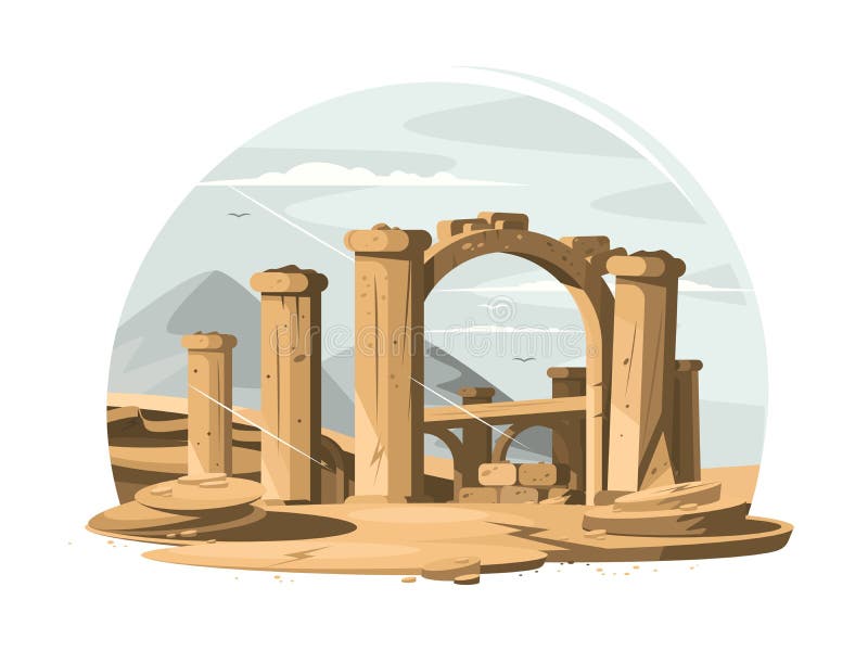 Architectural ruins old stock vector. Illustration of architecture ...