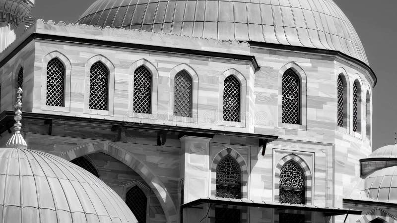 Architectural Scene of a Mosque with Multiple Domes, Arched Windows ...
