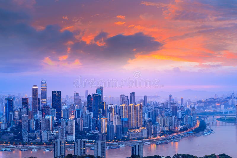Architectural Landscape and Skyline in Chongqing Stock Image - Image of ...
