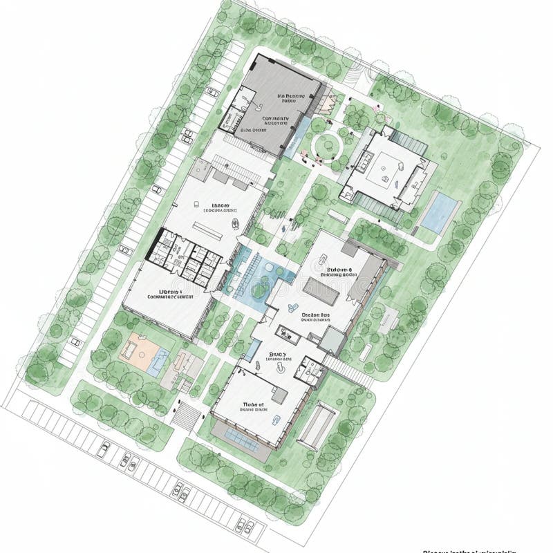 An Architectural Site Plan Depicting a Residential Development with ...