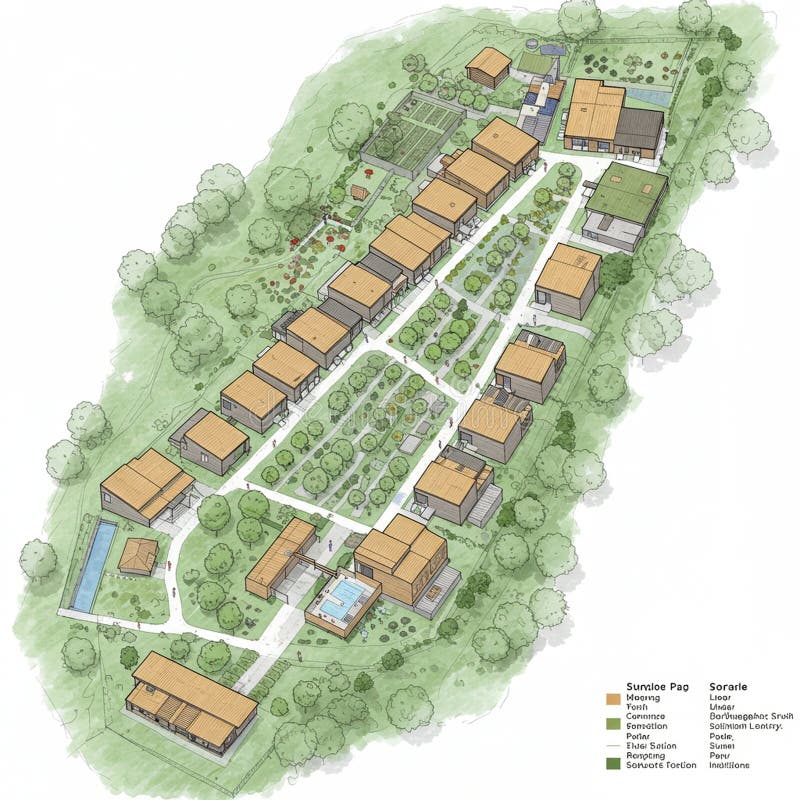 An Architectural Site Plan Depicting a Residential Development with ...