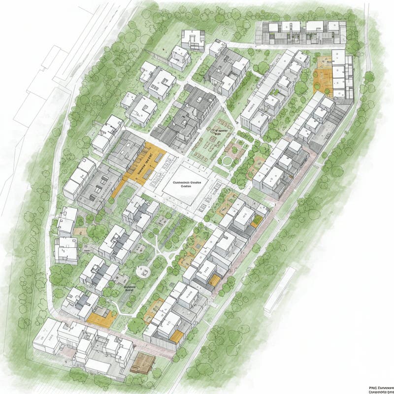 Architectural Site Plan Depicts a Residential Complex with Numerous ...