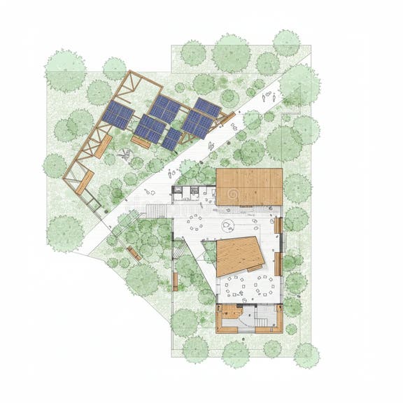 Architectural Site Plan Featuring a Building Complex with ...