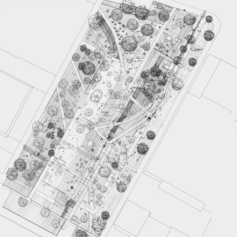 Architectural Site Plan of a Large Public Space, Showcasing a Blend of ...