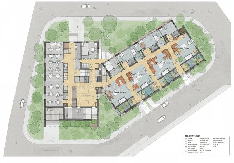 Architectural Site Plan of a Modern Mixed-use Development. Layout ...