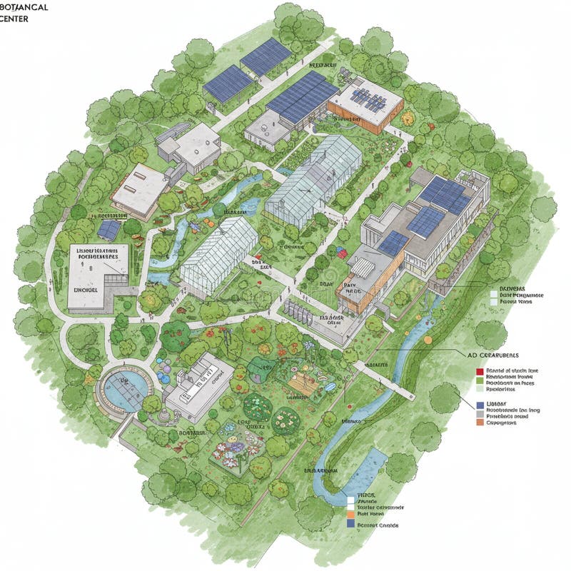 Architectural Site Plan Showing a Riverfront Complex with Multiple ...