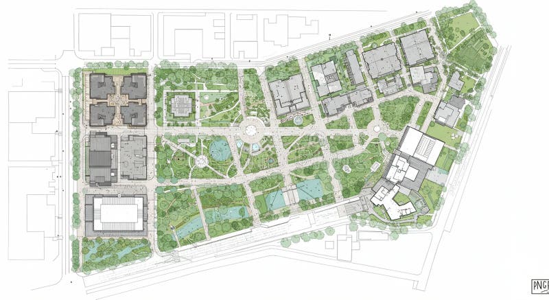 An Architectural Site Plan Depicting a Residential Development with ...